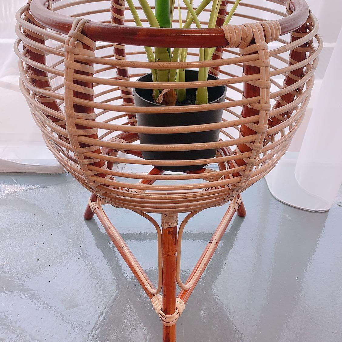 Brown Rattan Pot Plant Stand - Rattan Capital